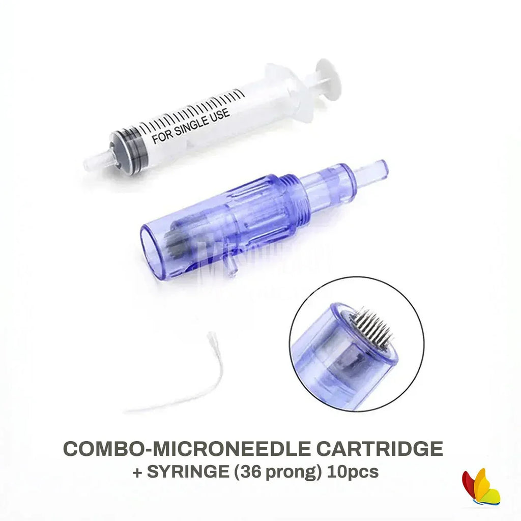 Combo - MicroNeedle Cartridge + Syringes (36 prong) - Mesotherapy Store